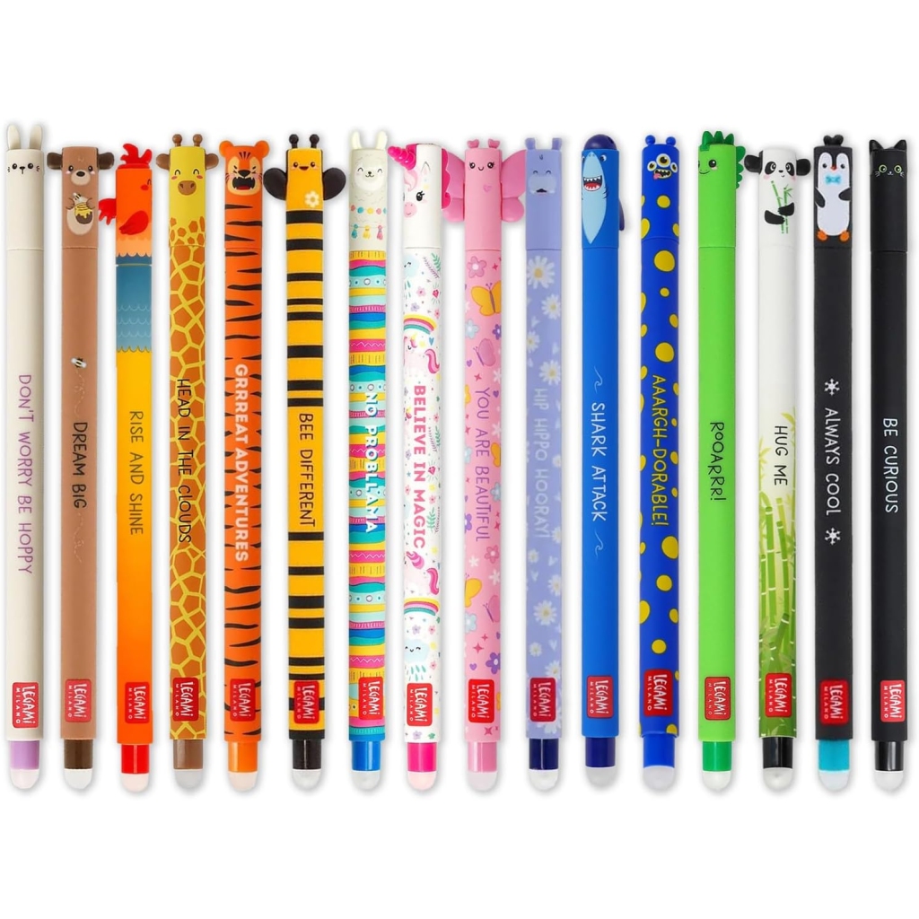 Stylo Legami - 18 Stylos Gel Animaux Effaçables 40,89€ · 1000 Stylos